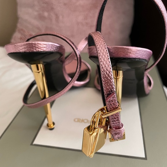 Tom Ford | Shoes | Tom Ford Padlock Metallic Lizard Leather Sandals ...